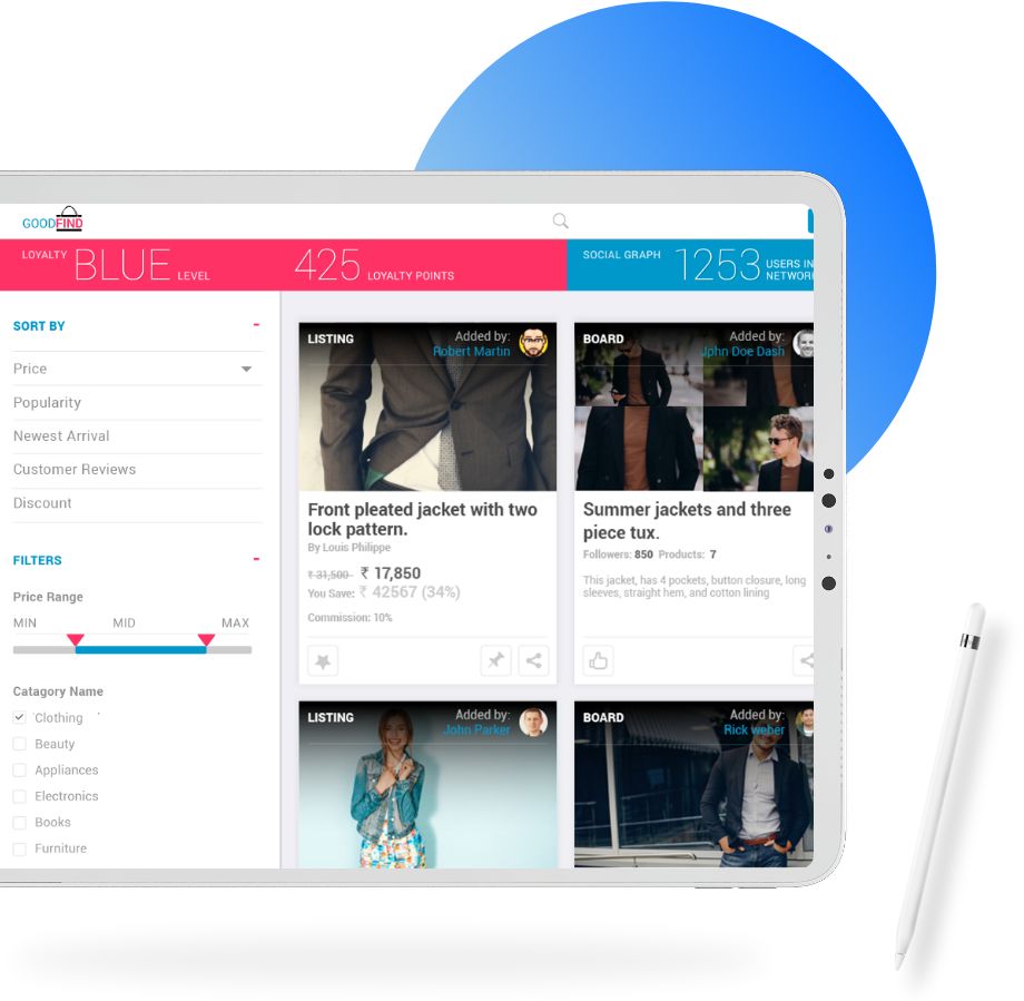 GoodFind App Portfolio Showcase by QSS Technosoft